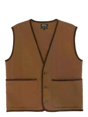 A.p.c. Quilted Patterned Gilet - Brown