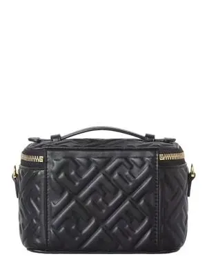 Fendi Ff-embossed Leather Makeup Bag - Black
