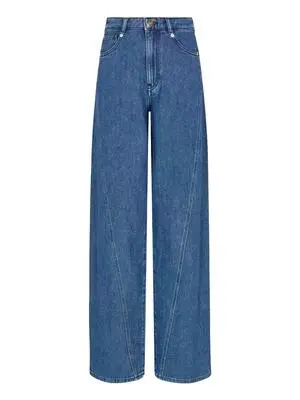 Emporio Armani Diagonal Seam Wide Leg Jeans - Blue