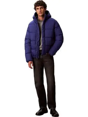 Calvin Klein Hooded Puffer Jacket - Bellwether Blue