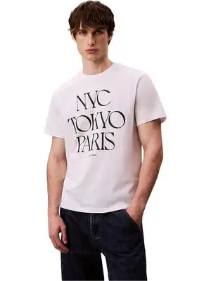 Calvin Klein Flagship Cities Graphic Relaxed T-shirt - Brilliant White