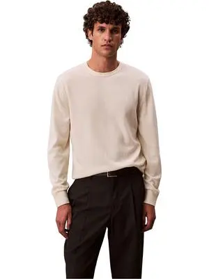 Calvin Klein Merino Wool Classic Sweater Antique White