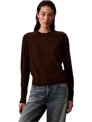 Calvin Klein Merino Blend Crewneck Sweater - Mulch