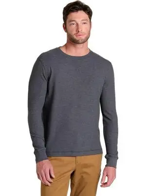 TOAD & CO Framer Ii Long Sleeve Crew Neck Waffle Knit Top - Soot