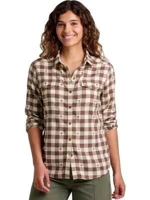 TOAD & CO Re-Form Flannel Long Sleeve Shirt Chestnut Dobby