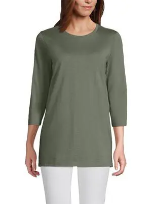 LANDS' END Cotton Supima Tunic - Sage