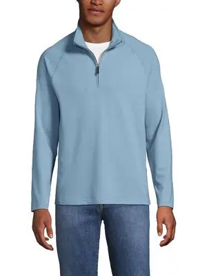 LANDS' END Long Sleeve Raglan Hybrid Quarter Zip - Light Storm Blue