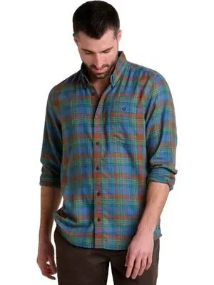 TOAD & CO Airsmyth Long Sleeve Shirt Dark Roast Tonal Madras