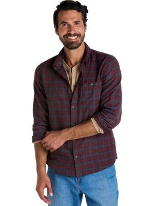 TOAD & CO Airsmyth Long Sleeve Shirt - Malbec Pattern