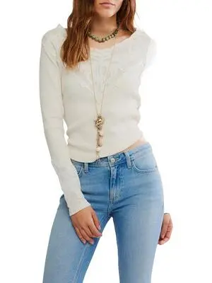 Free People Butterfly Thermal Top - Sugar Swizzle