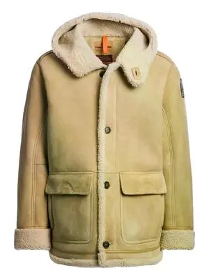 PARAJUMPERS Hooded Suede Sheepskin Jacket
