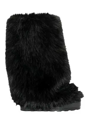 Casadei Faux-fur Boots - Black