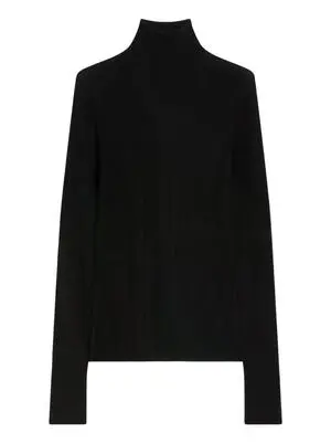 Sportmax Ribbed Turtleneck Top - Black