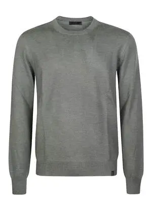 FAY Crew-neck Wool Sweater - Grey