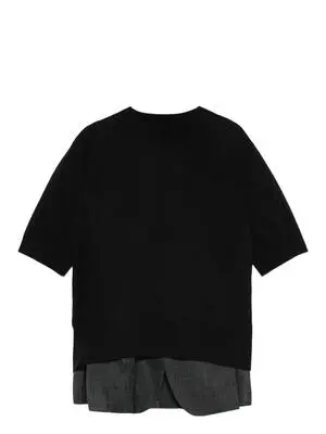 Sacai Short-sleeve Layered Sweater - Black