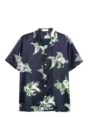 OLIVIA VON HALLE Goldfish-Print Shirt