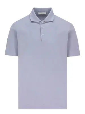 CRUCIANI Three-button Polo Shirt - Blue