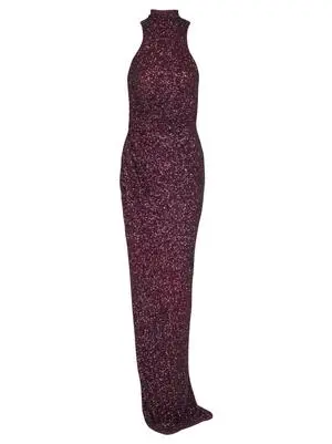 Balmain Sequin Maxi Dress - Red
