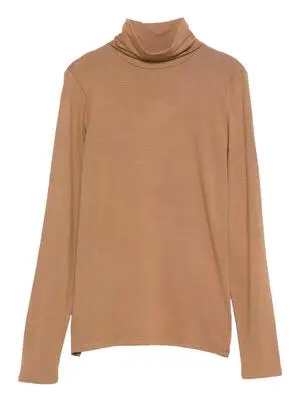 Majestic Filatures Turtleneck Long-sleeve Top - Brown