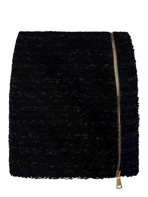 Balmain Tweed Mini Skirt - Black
