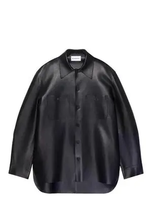 Givenchy Leather Shirt Jacket - Black