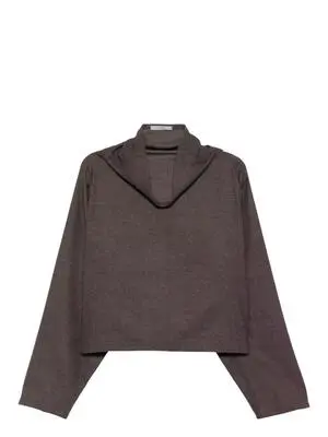 Dusan Funnel-neck Top - Brown