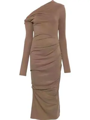 Paris Georgia Manahou One-shoulder Draped Dress - Neutrals
