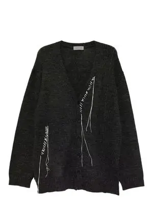 Yohji Yamamoto Embroidered Cardigan - Grey