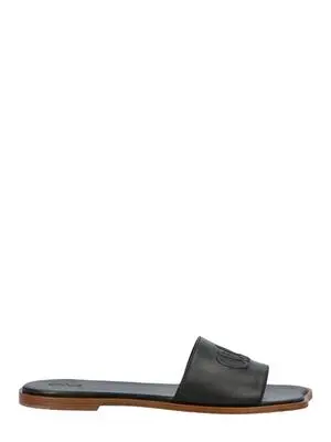 Chloé Logo-embellished Flat Sandals - Black
