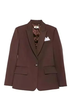 Elisabetta Franchi Single-button Jacket - Brown