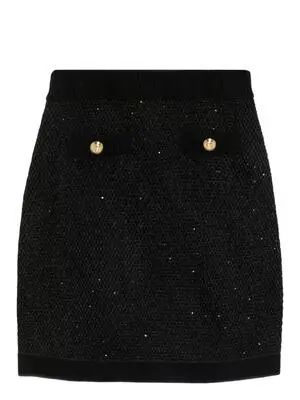 Elisabetta Franchi Button-embellished Skirt - Black
