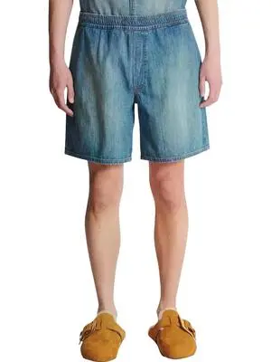 Balmain Faded Denim Shorts - Blue
