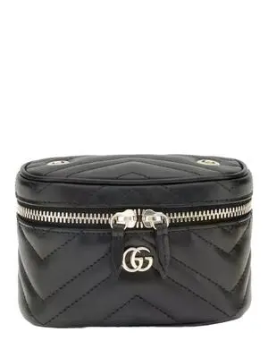 Gucci Quilted Leather Makeup Bag - Black
