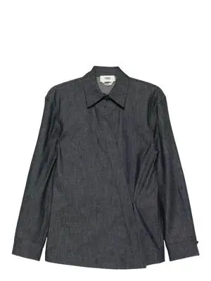 Fendi Wrap-effect Denim Shirt - Blue