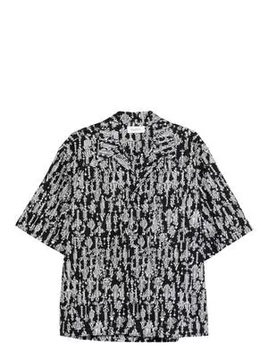 Alexander McQueen Crystal-pattern Short-sleeve Shirt - Black