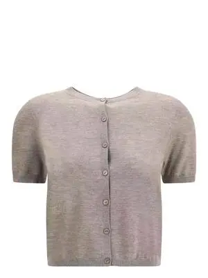LISA YANG Charlotte Short-sleeve Cardigan - Grey
