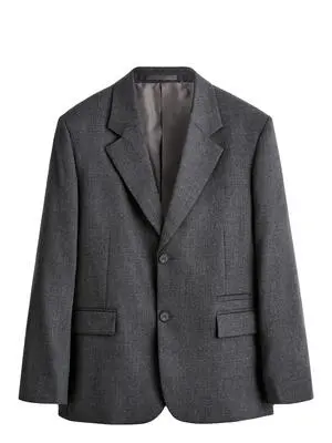 Cos Single-breasted Wool Blazer - Gray