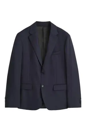 Cos Single-breasted Wool Blazer Navy