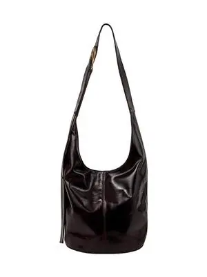Ba&sh YouYou Leather Bucket Bag Brown