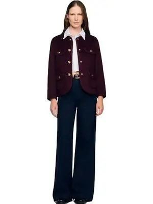 Sandro Sandro Double-Faced Jacket Burgundy