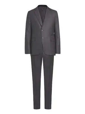 FERRAGAMO Plain Suit In Wool - Natural