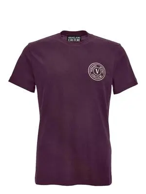 Versace V-emblem Logo-print T-shirt Red