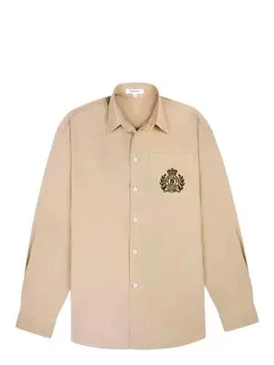 SPORTY & RICH H&w Crest Button-down Shirt - Neutrals