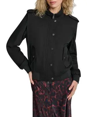 Dkny Twill Bomber Jacket Black