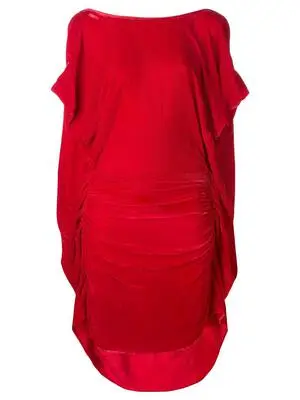 PAULA KNORR Ruched Midi Dress - Red