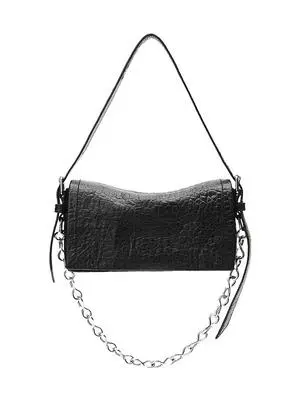 Alexander Wang Ricco Crushed Leather Flap Bag - Black