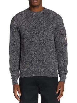 Moncler Wool Cashmere Pocket Sweater - Dark Grey