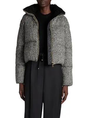 Moncler Brezesse Tweed Down Jacket - Black Check