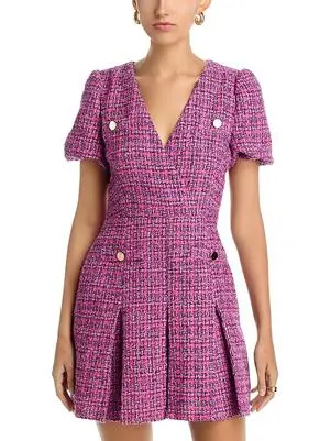AREA STARS Clover Tweed Dress - Pink Tweed