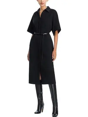 Lafayette 148 New York Drop Shoulder Shirt Dress - Black